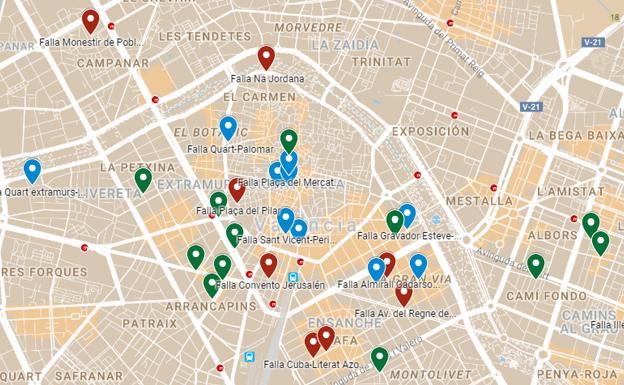 Mapa Fallas Valencia | Mapa